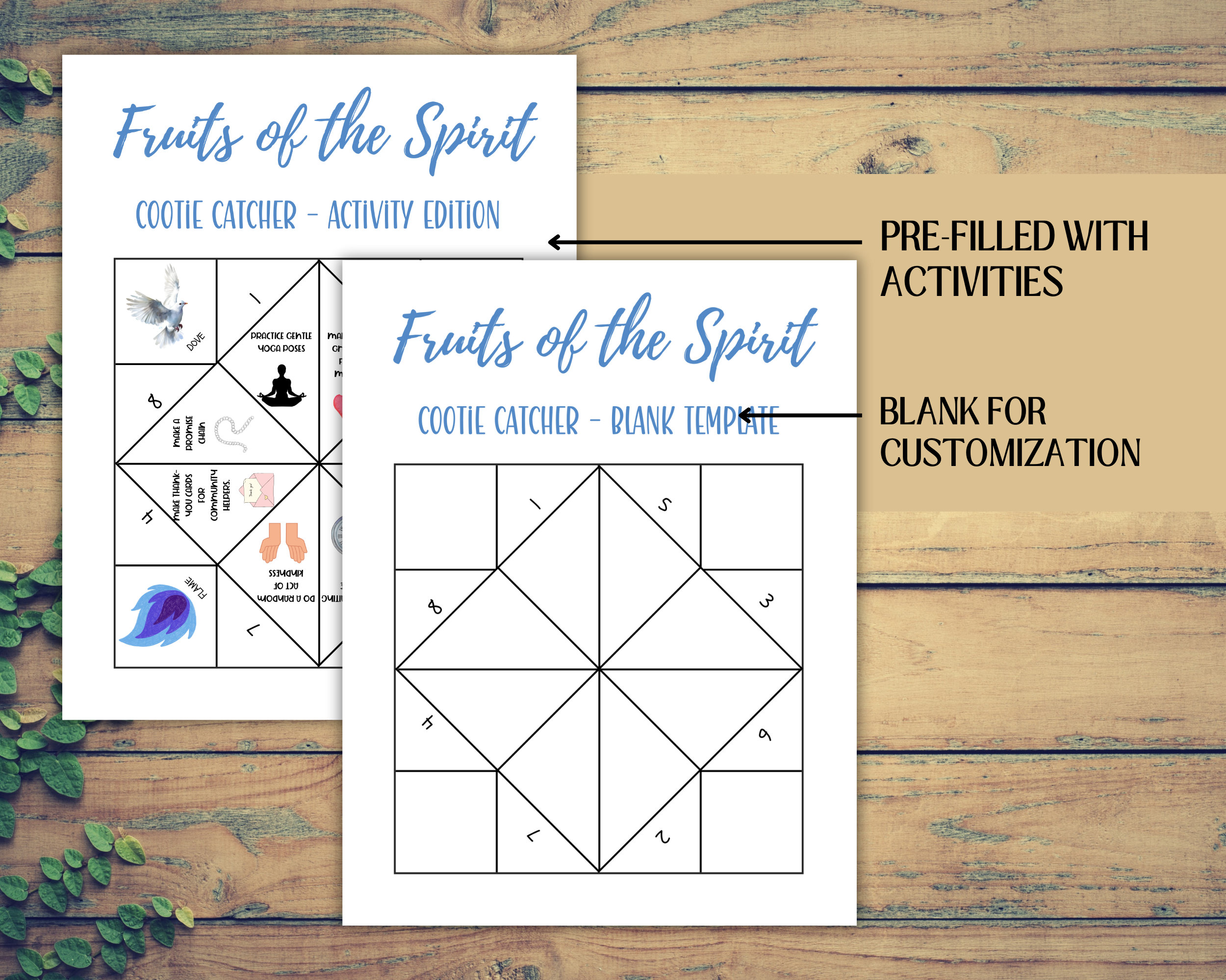 Fruits of the Spirit Cootie Catcher, Bible Craft, Sunday School ...