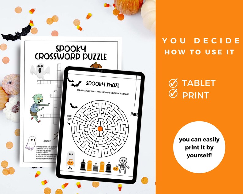 Halloween Activity Pack for Kids: Printable Games (ages 6-10) - Etsy