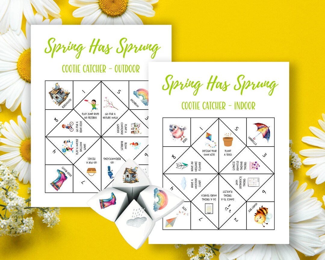 Spring Cootie Catcher: Fun Spring Activity - Etsy