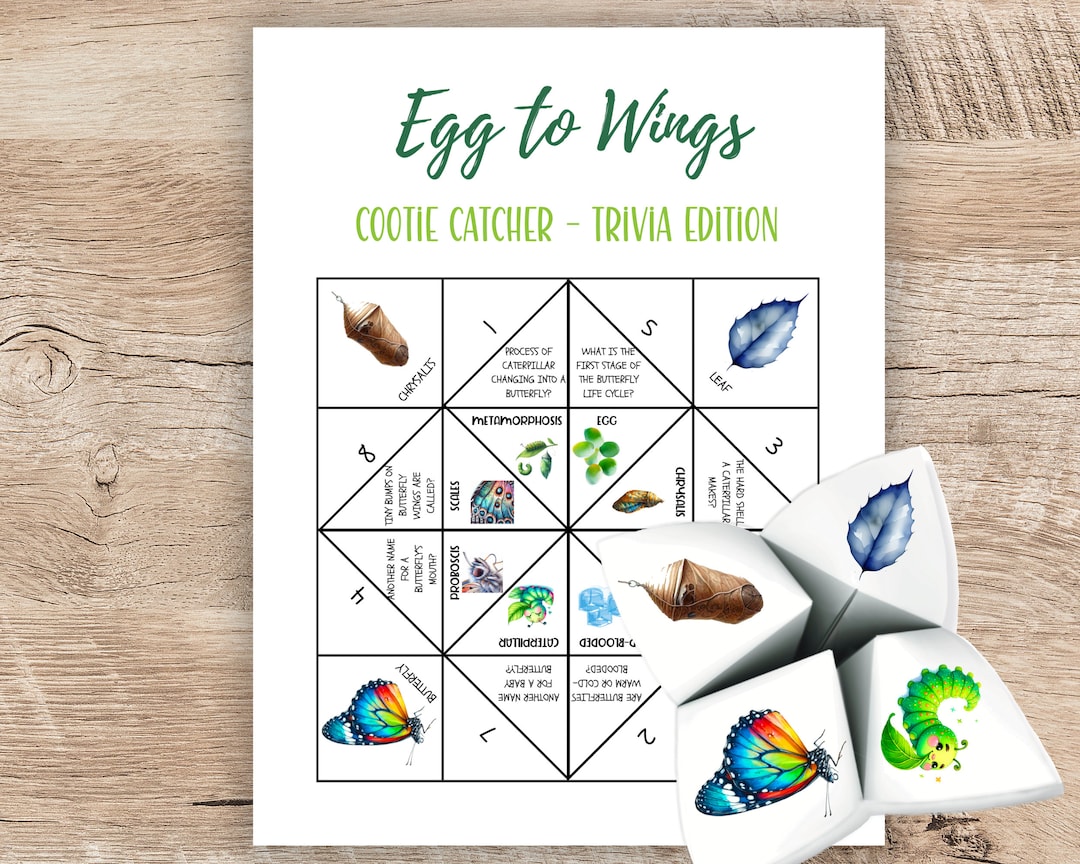 Nature Cootie Catcher - Life Cycle of a Butterfly, Fun Kid's Activity ...