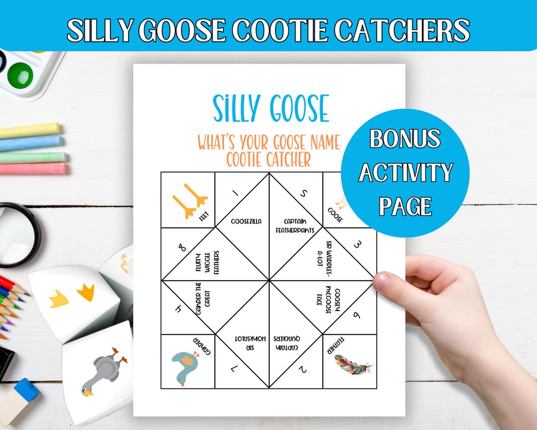 Silly Goose Cootie Catchers | Silly Goose Fortune Teller Activity for ...