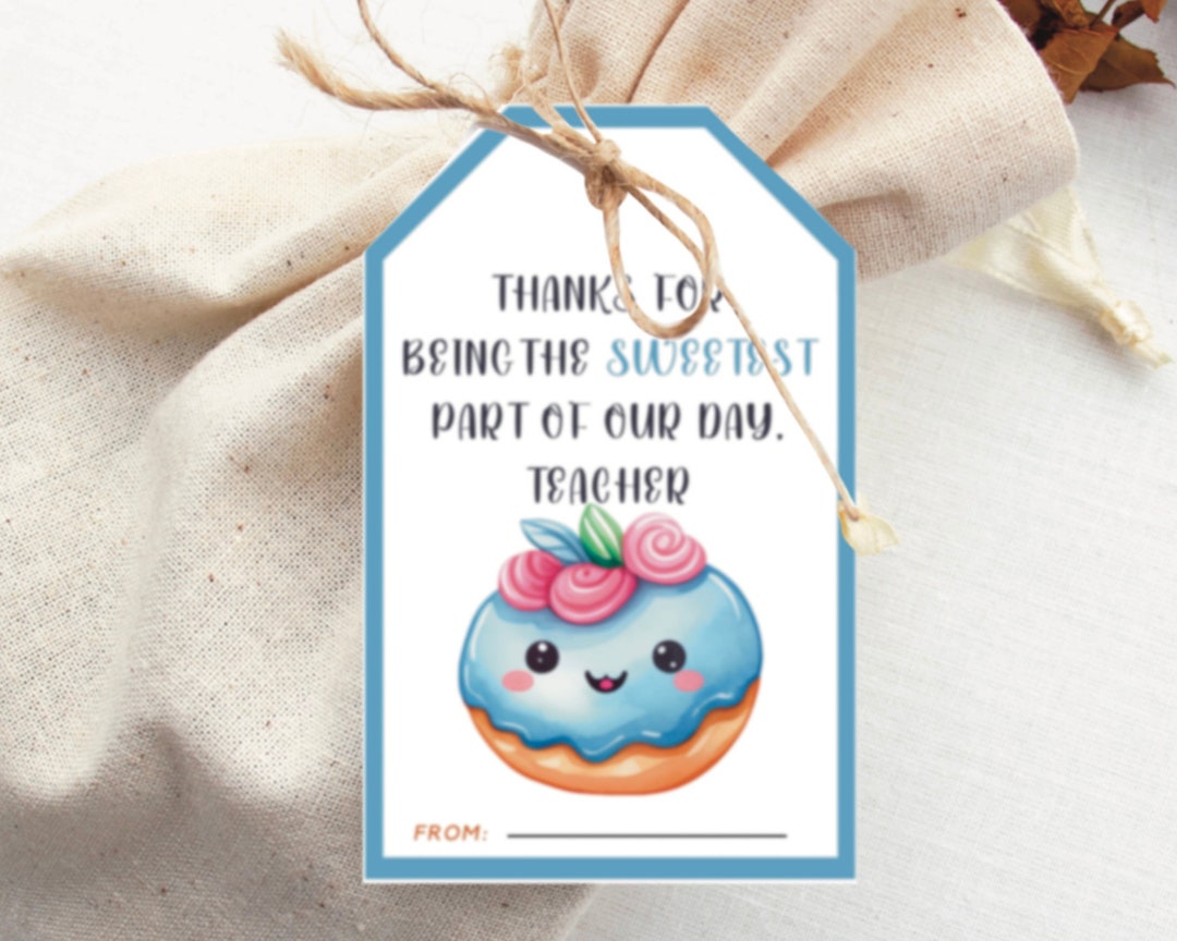 Printable Valentine's Donut Gift Tags, Teacher Appreciation, Classroom ...