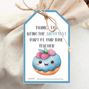 Printable Valentine's Donut Gift Tags, Teacher Appreciation, Classroom ...