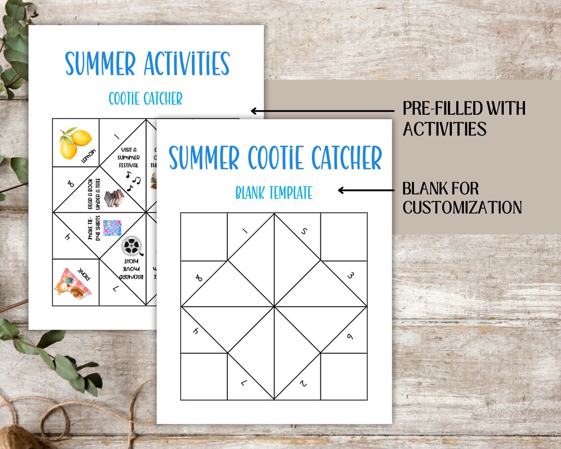 Summer Cootie Catcher: Fun Preschool Activities, Movement and ...