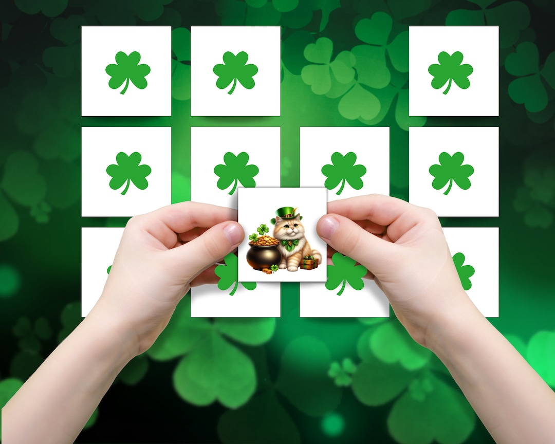 St. Patrick's Day Memory Matching Game Printable | Leprechaun Preschool ...