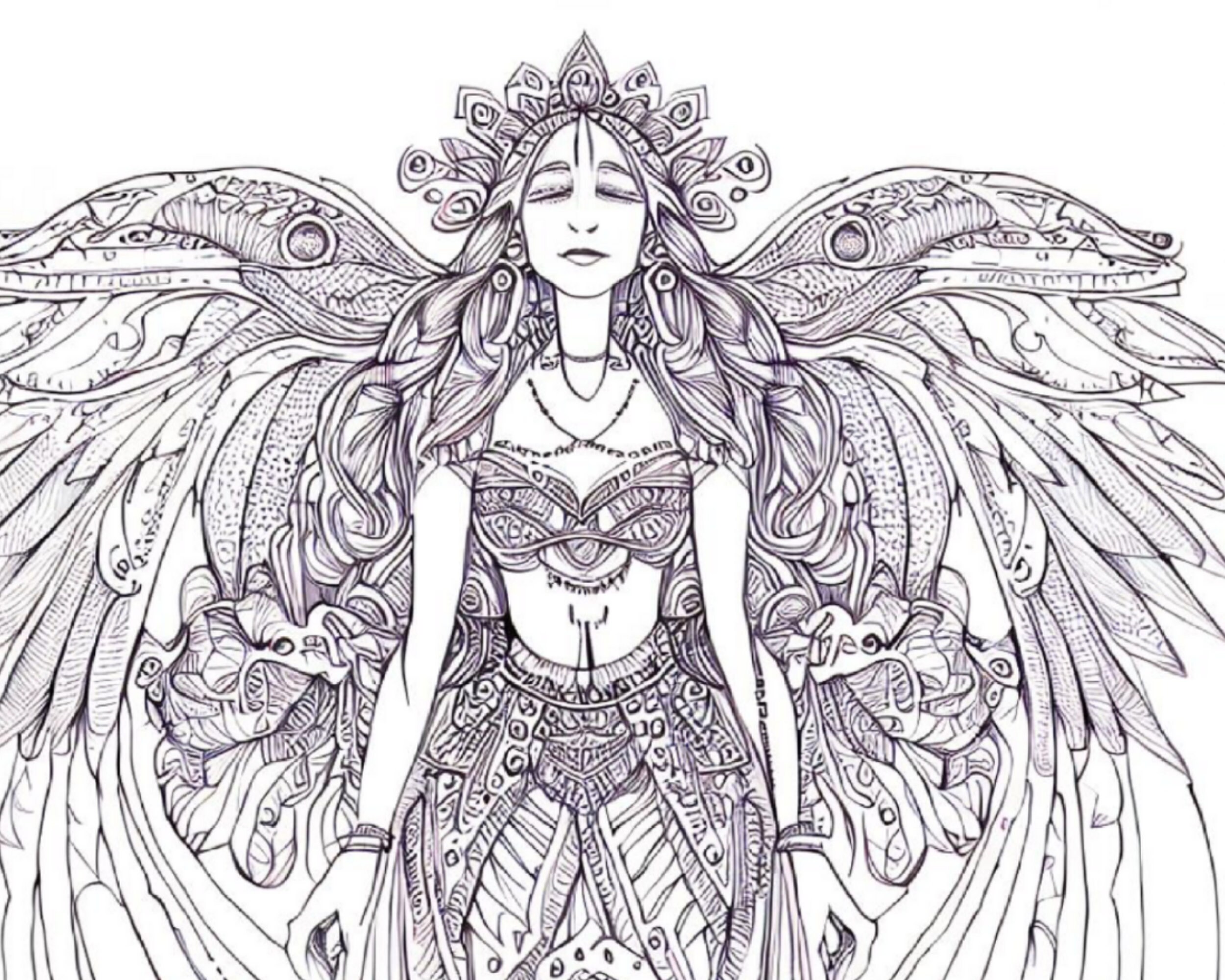 Guardian Angel Coloring Pages for Adults, Coloring Activity - Etsy