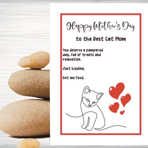 From the Cat Mother's Day Card, Printable Kitty Template for Cat Lover ...