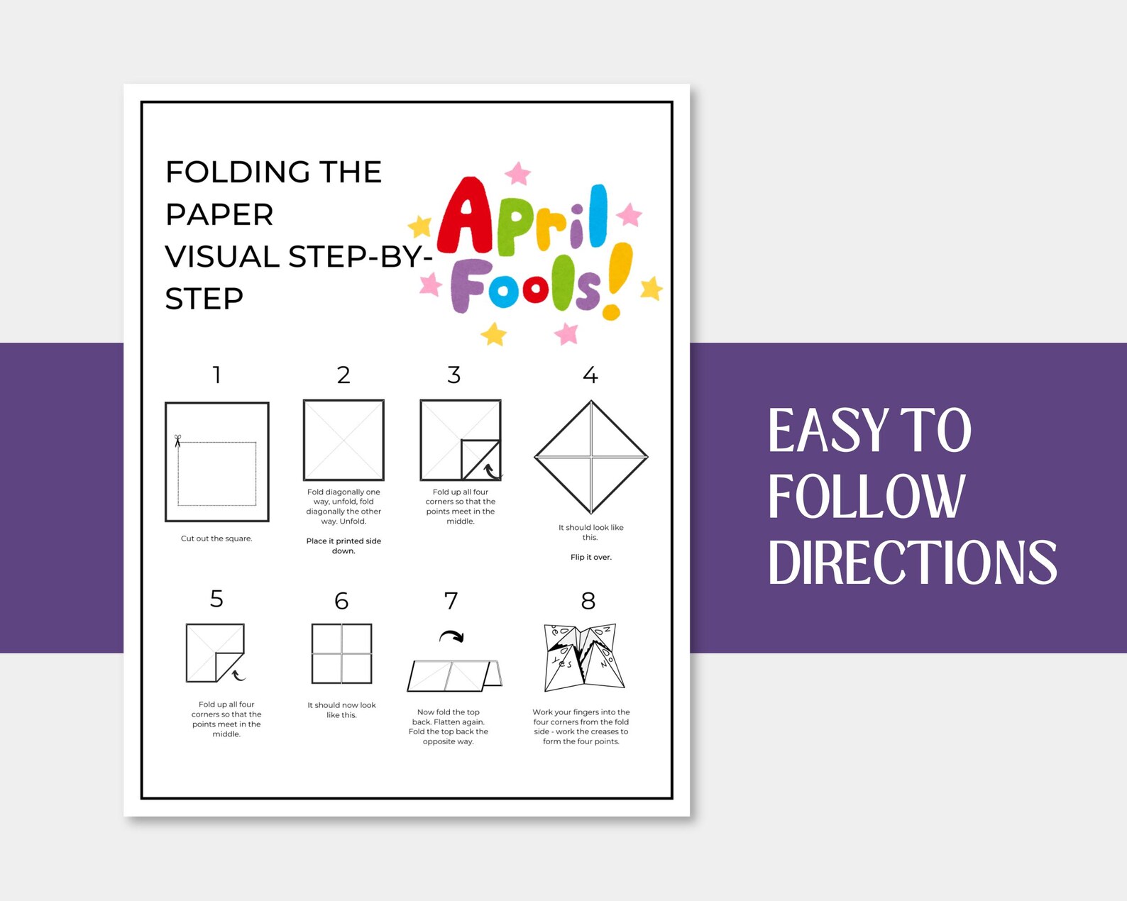 April Fools' Cootie Catchers | Fool's Day Fortune Teller Activity for ...