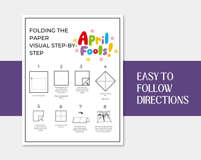 April Fools' Cootie Catchers | Fool's Day Fortune Teller Activity for ...