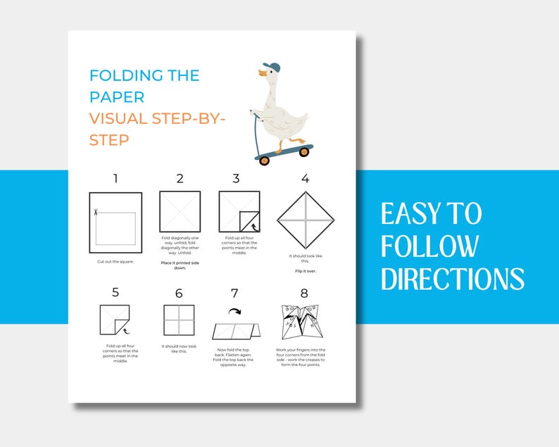 Silly Goose Cootie Catchers | Silly Goose Fortune Teller Activity for ...