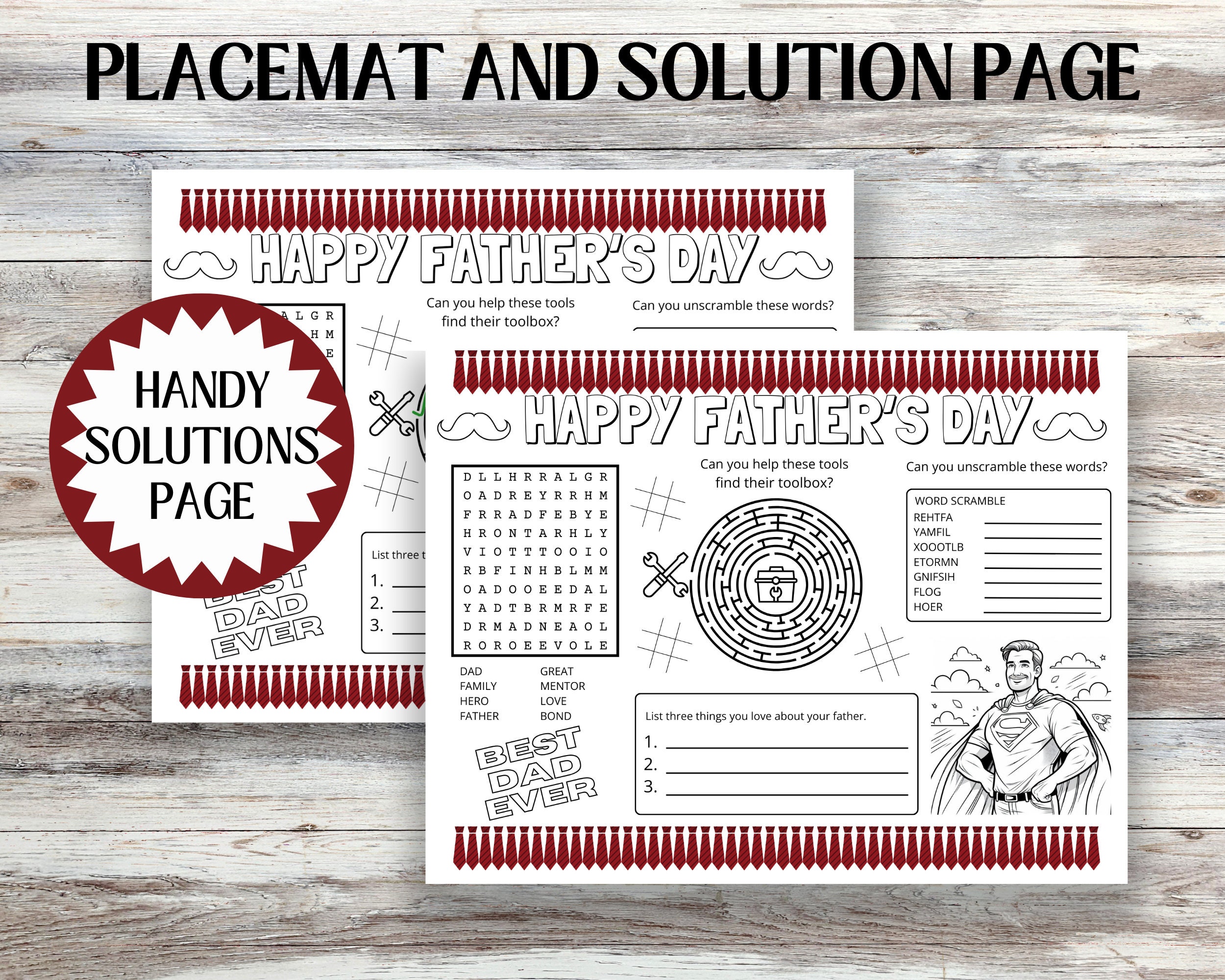 Coloring Activity for Father's Day, Bonus Coloring Pages - Etsy