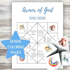 Cootie Catcher Armor of God, Sunday School Activity, BONUS - Coloring ...