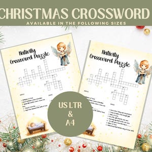 Nativity Crossword Puzzle: Christian Activity for Kids (digital ...