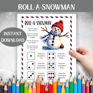 Roll-a-snowman Activity | Printable Christmas Dice Game - Etsy