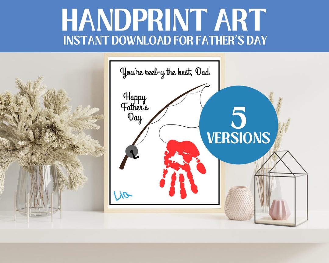 Printable Father's Day Handprint Art | Father's Day Handprint Keepsake ...