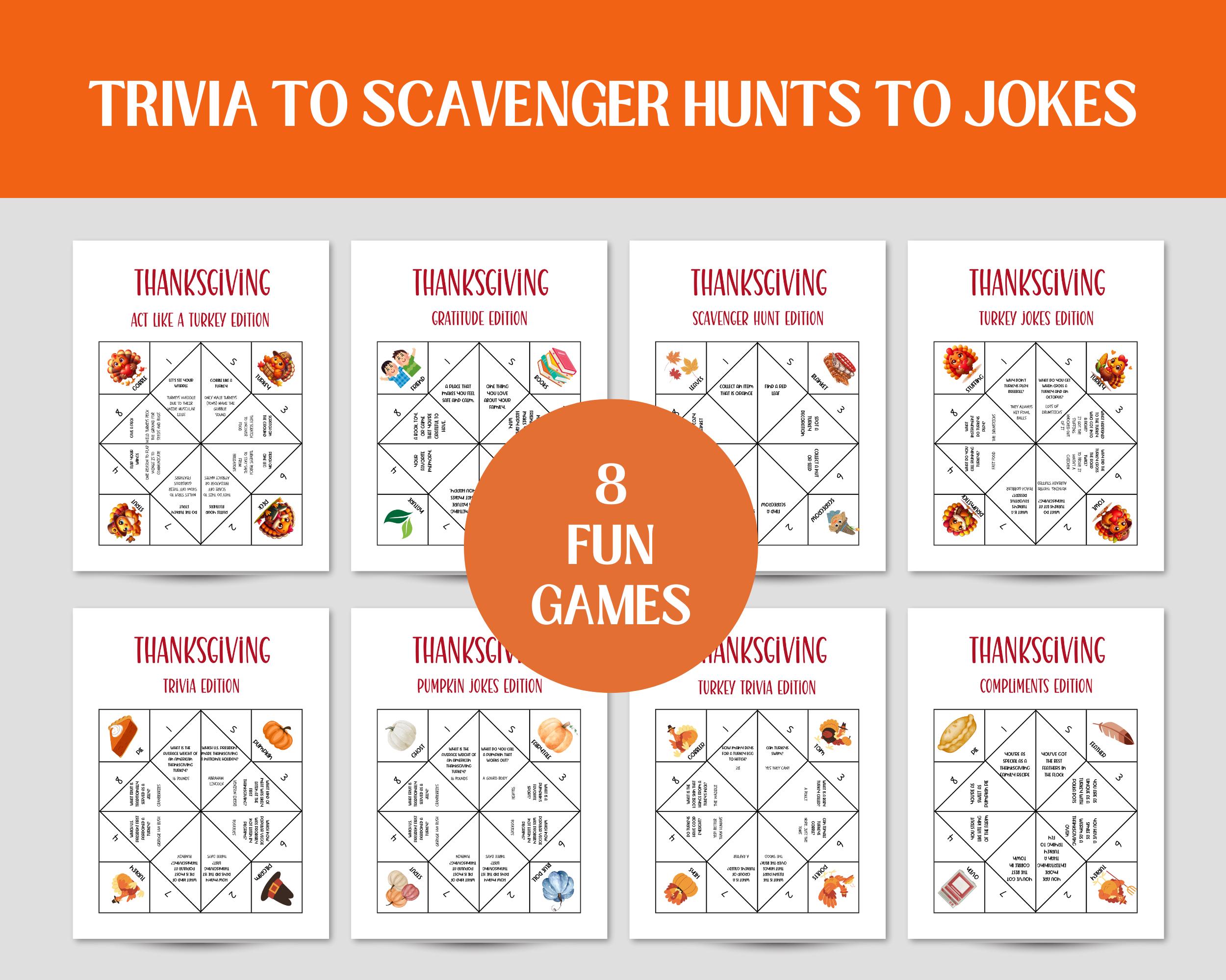 Thanksgiving Cootie Catcher | Thanksgiving Fortune Teller ...