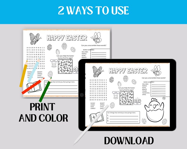 Printable Easter Activity Page | Kids Coloring Page for Easter ...