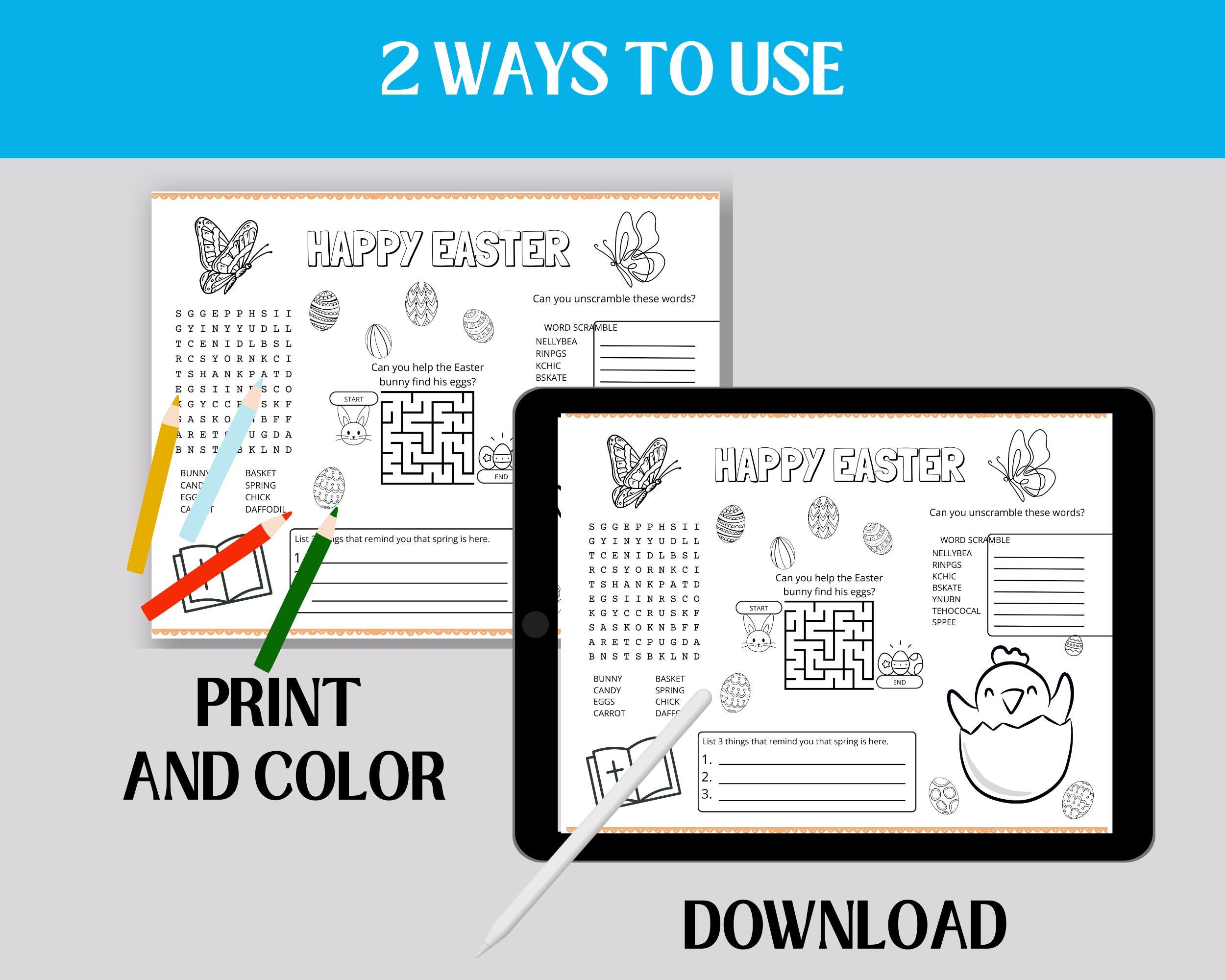 Printable Easter Activity Page | Kids Coloring Page for Easter ...