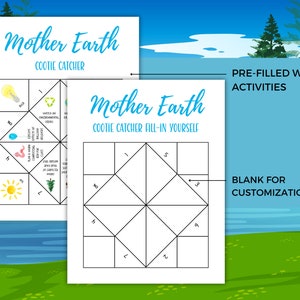 Earth Day Cootie Catcher: Eco-friendly Kids' Game (PDF Pattern) - Etsy