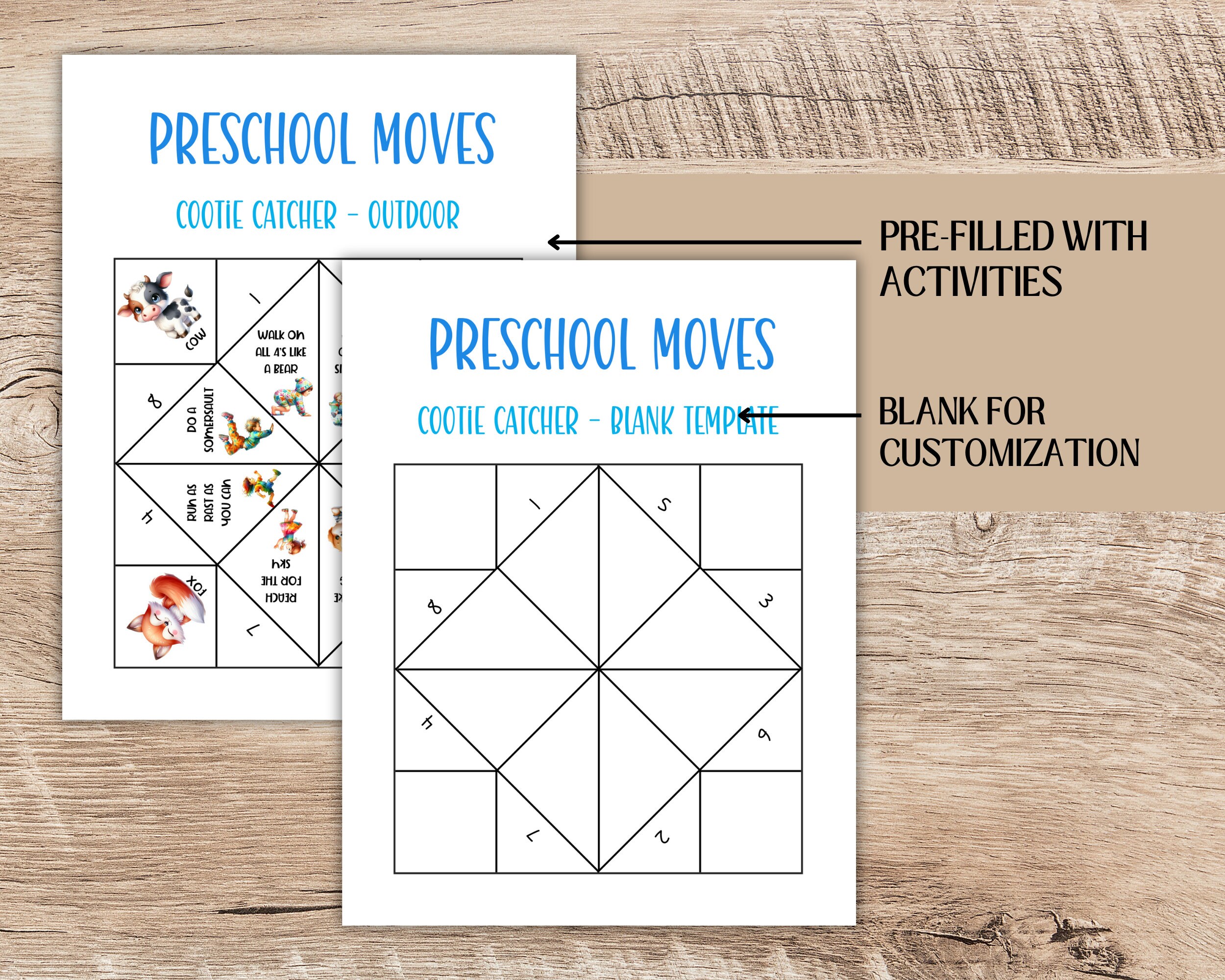 Cootie Catcher: Fun Preschool Activities, BONUS Coloring Pages - Etsy