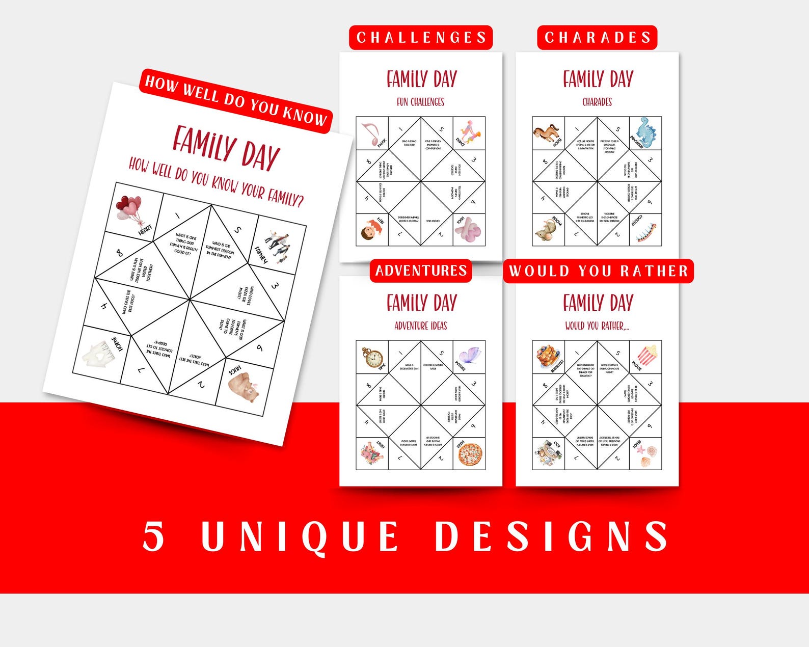 Family Day Cootie Catchers | Fortune Teller Activity for Kids | Family ...