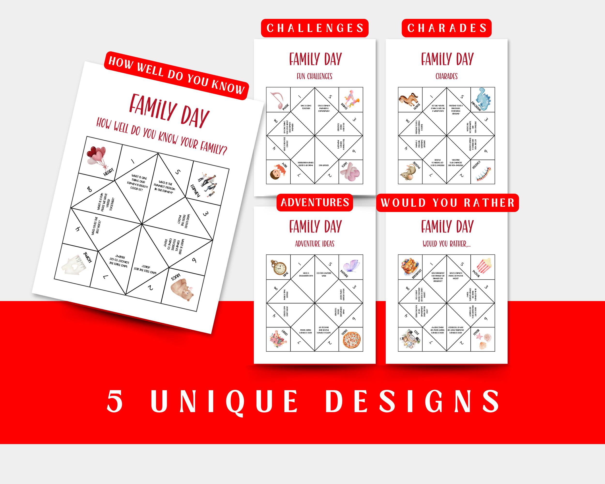 Family Day Cootie Catchers | Fortune Teller Activity for Kids | Family ...