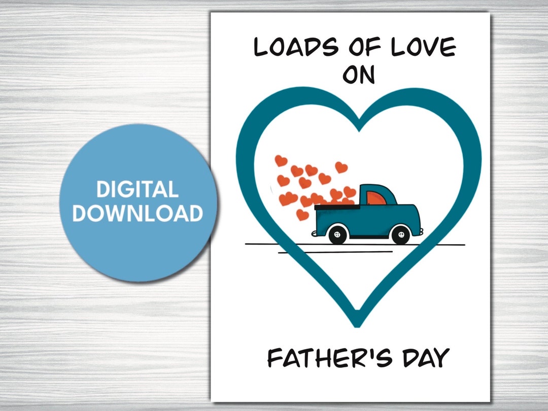 Father's Day Printable Pickup Truck Card. Instant Digital Download - Etsy