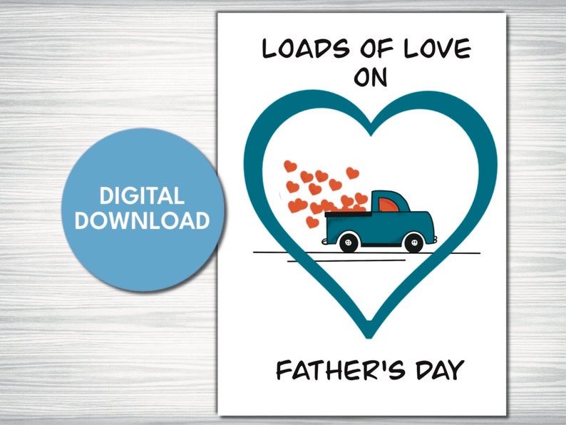 Father's Day Printable Pickup Truck Card. Instant Digital - Etsy