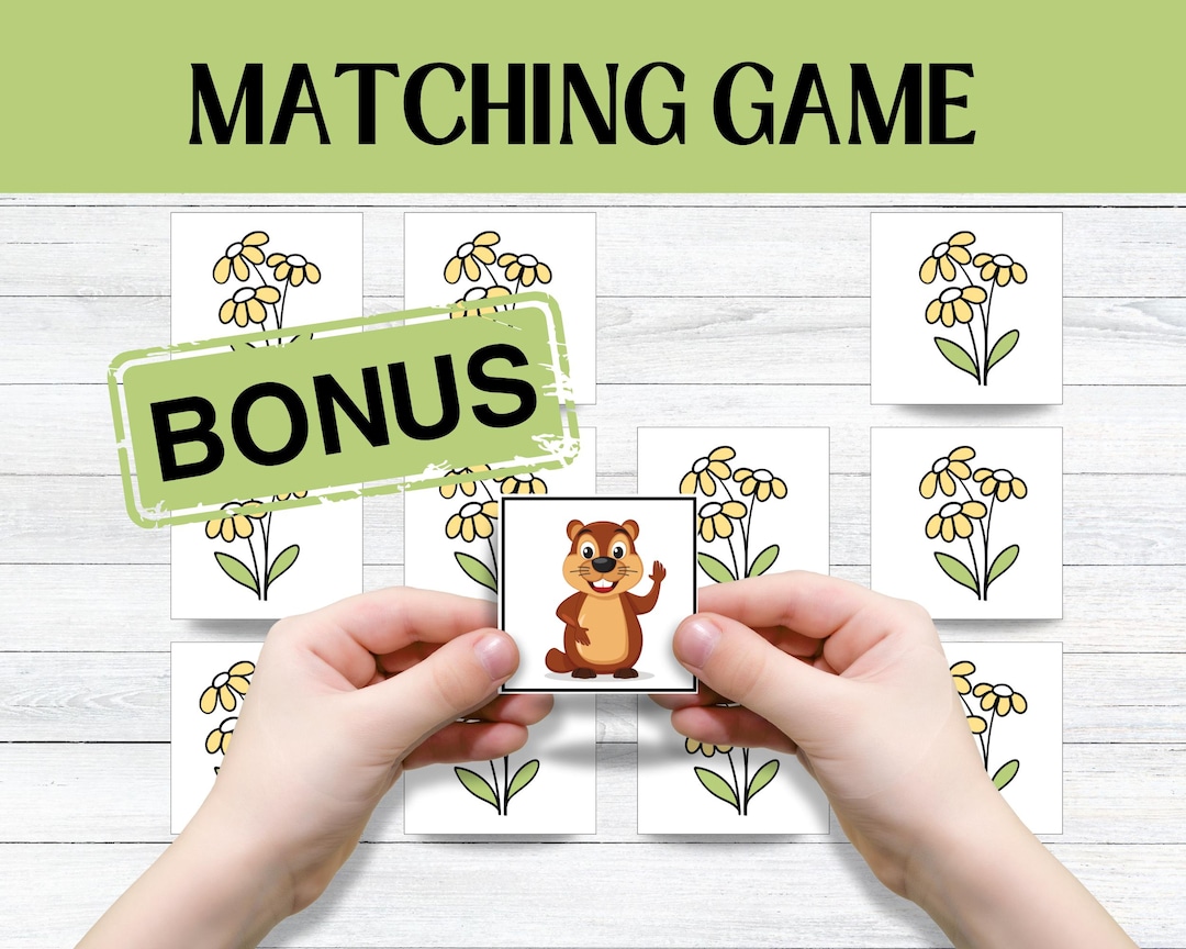 Groundhog Day Matching Game Set for Kids | Classroom and Preschool ...
