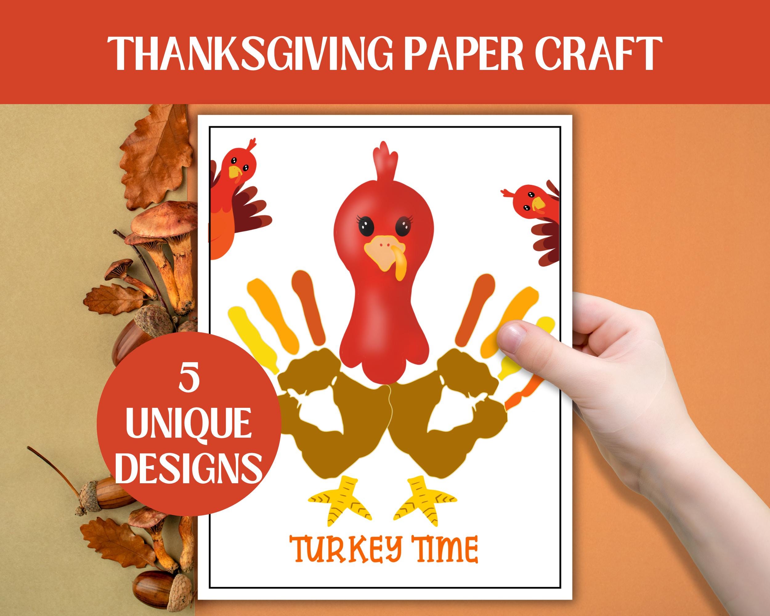 Thanksgiving Handprint Paper Craft for Kids Family Game Night Preschool ...