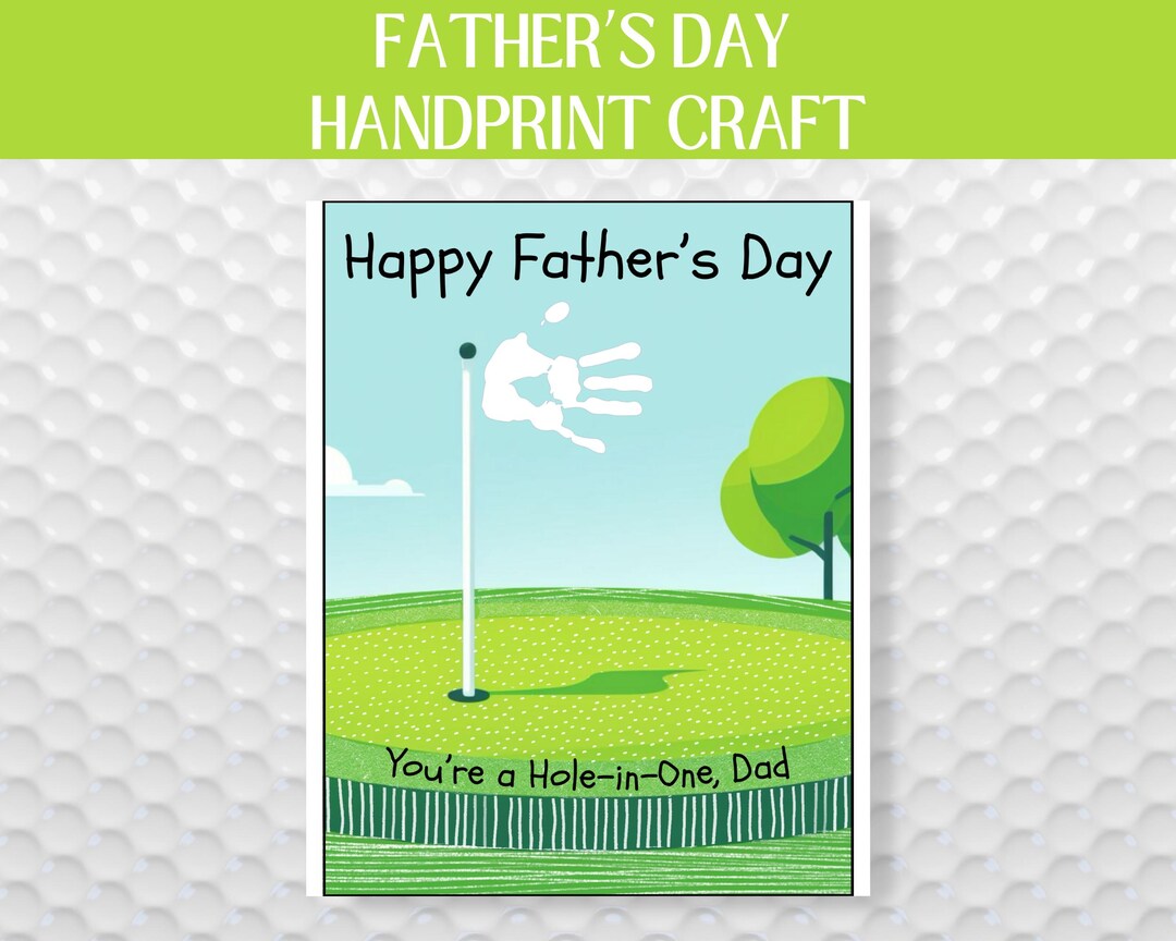 Father's Day Keepsake Gift, Handprint Golf Card, DIY Handprint Craft - Etsy