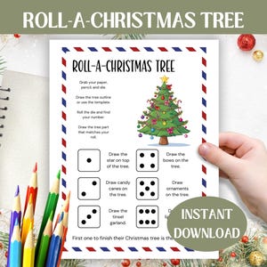 Roll-a-christmas Tree Activity | Printable Christmas Dice Game | Fun ...