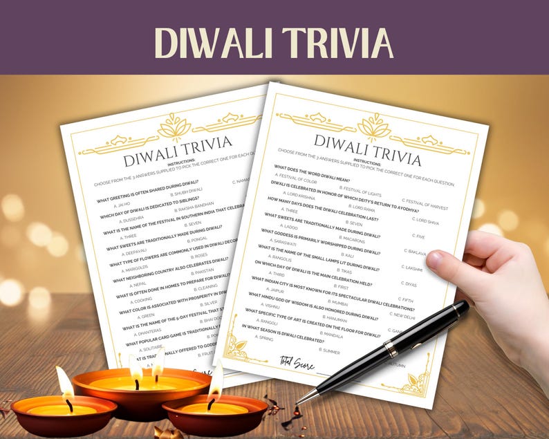 Diwali Trivia Game for Kids: Family & Classroom Activity (printable) - Etsy