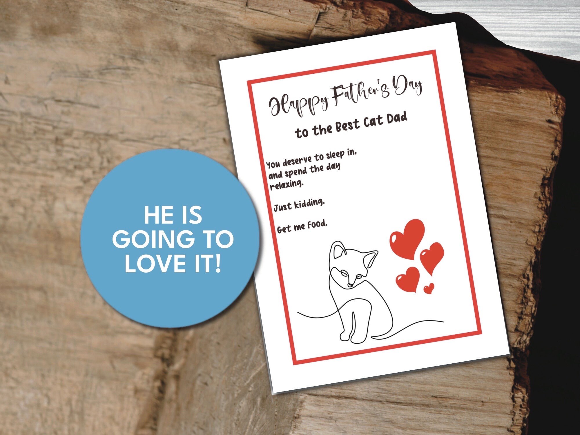 From the Cat Father's Day Card Printable Kitty Template - Etsy