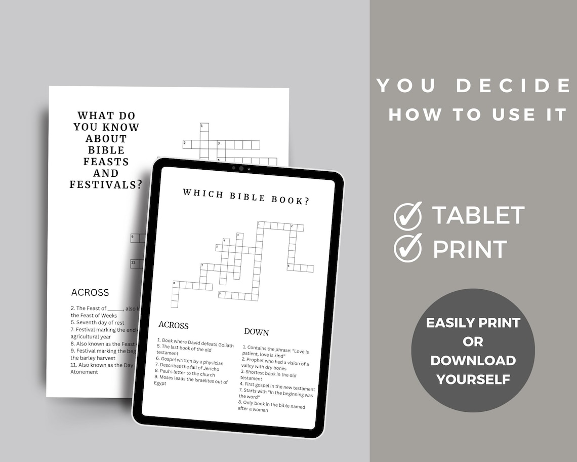 Christian Crossword Puzzles for Kids and Adults | Sunday School ...