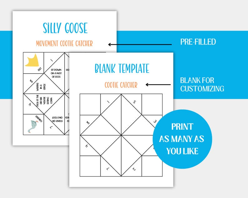 Silly Goose Cootie Catchers | Silly Goose Fortune Teller Activity for ...