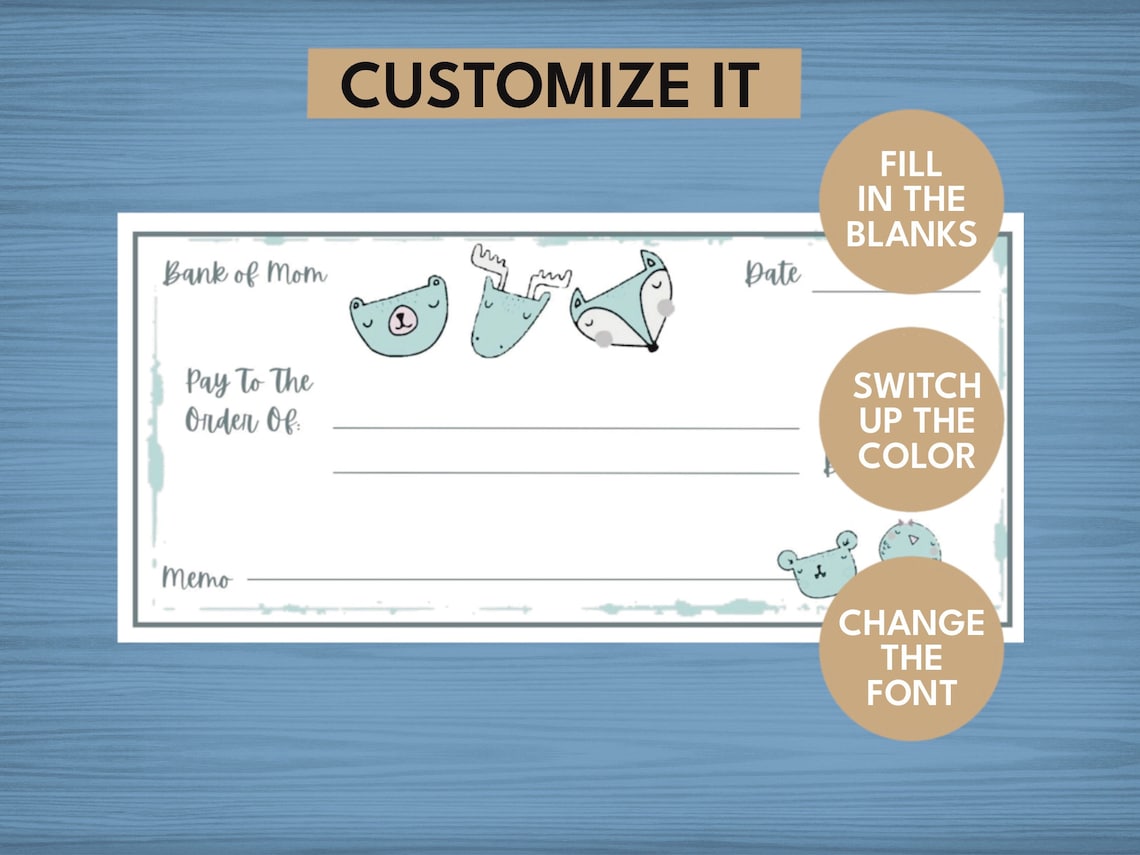 Editable Check Template for Children, Life Skills Activity - Etsy