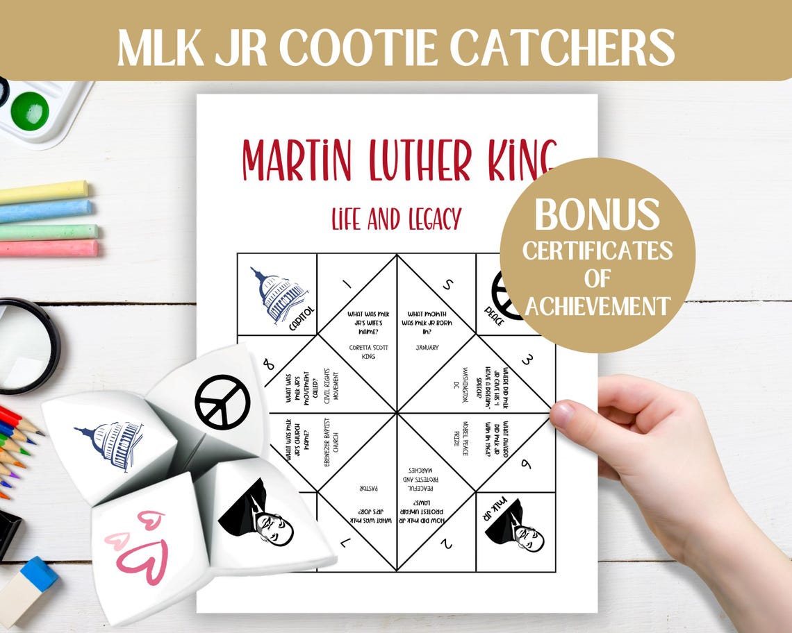 Cootie Catcher MLK Jr Day Black History Month Classroom Activities for ...
