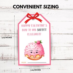 Printable Valentine's Donut Gift Tags, Teacher Appreciation, Classroom ...