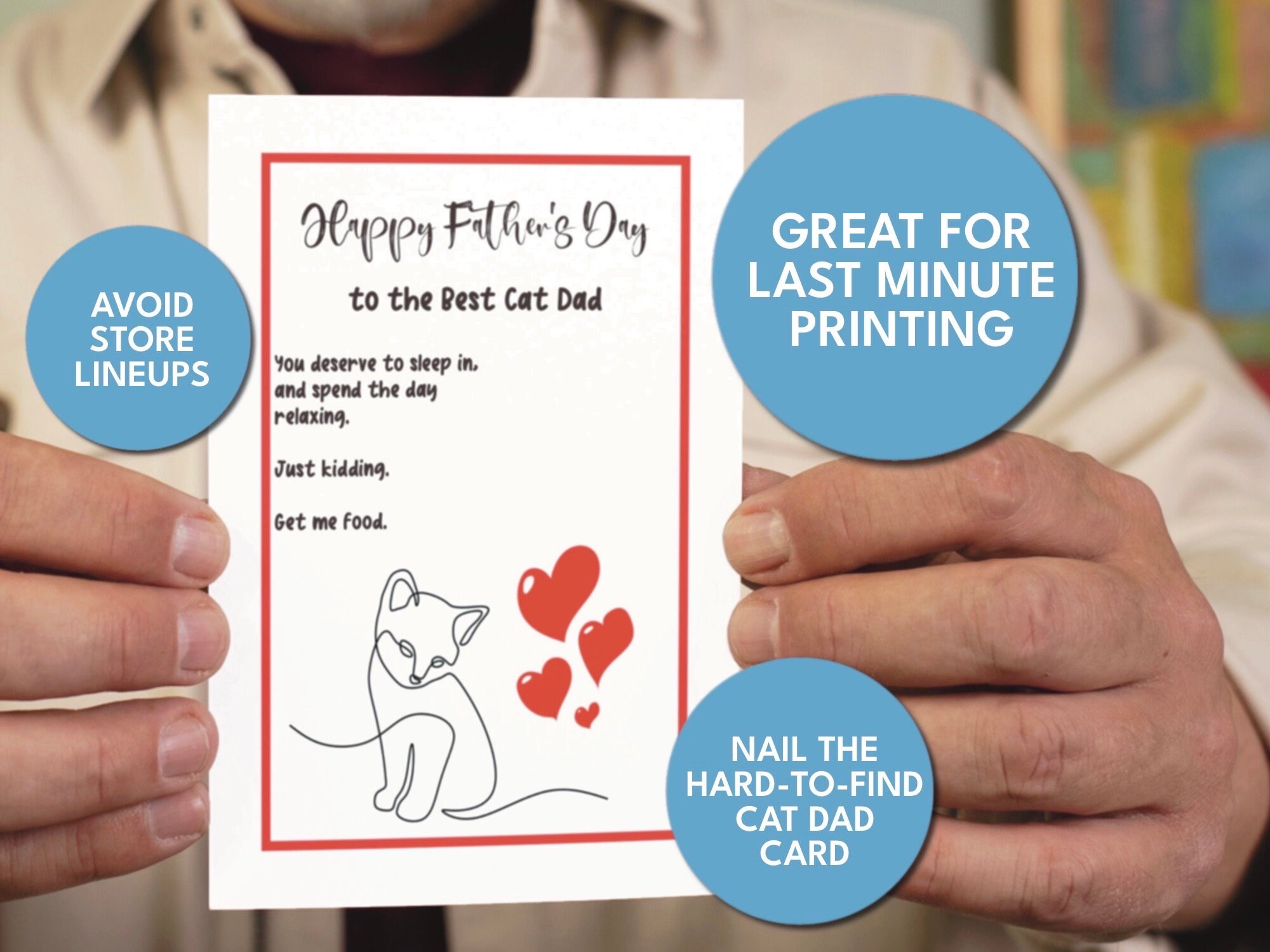 From the Cat Father's Day Card Printable Kitty Template - Etsy