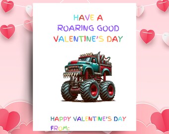 Printable Monster Truck Valentine's Cards, Monster Truck Valentines ...