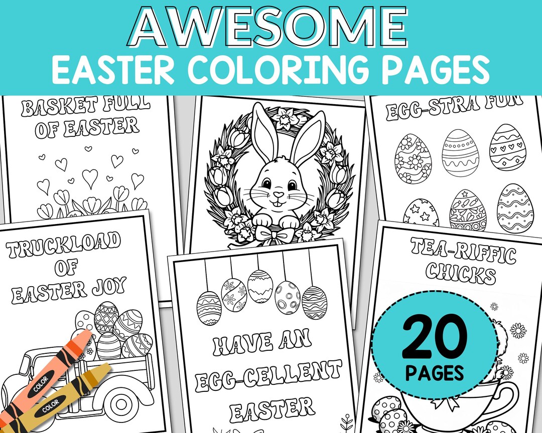 Easter Coloring Pages: 20 Fun Spring Printables (classroom Activity) - Etsy