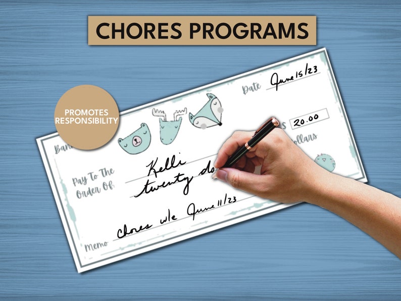 Editable Check Template for Children, Life Skills Activity - Etsy