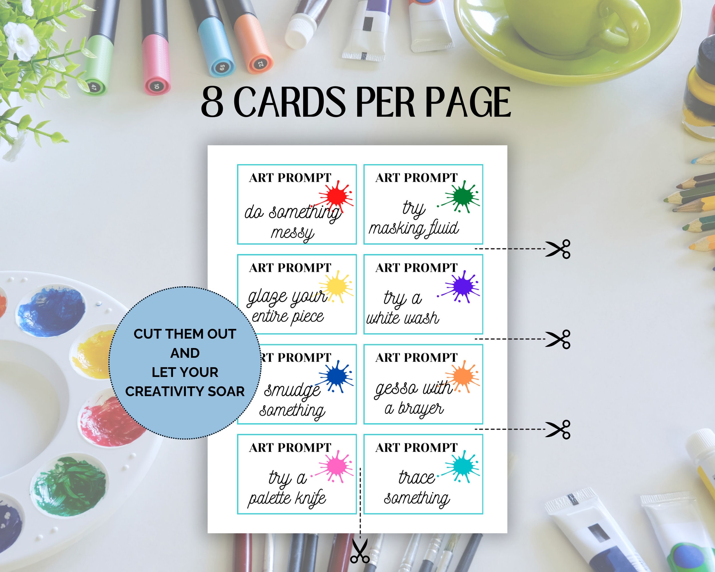 Art Prompt Cards, Printable Mixed Media Activity, Homeschool Activity ...