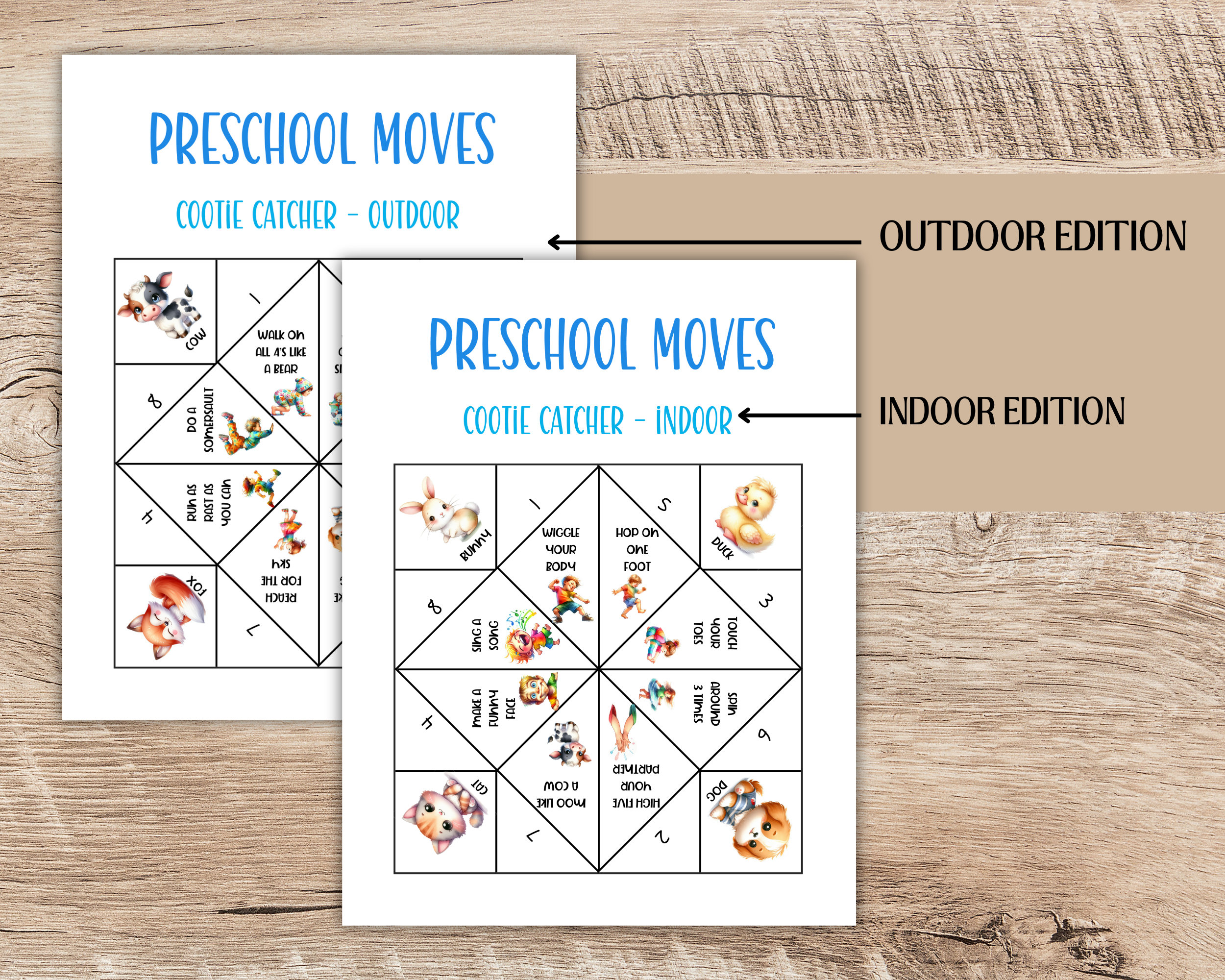 Cootie Catcher: Fun Preschool Activities, BONUS Coloring Pages - Etsy