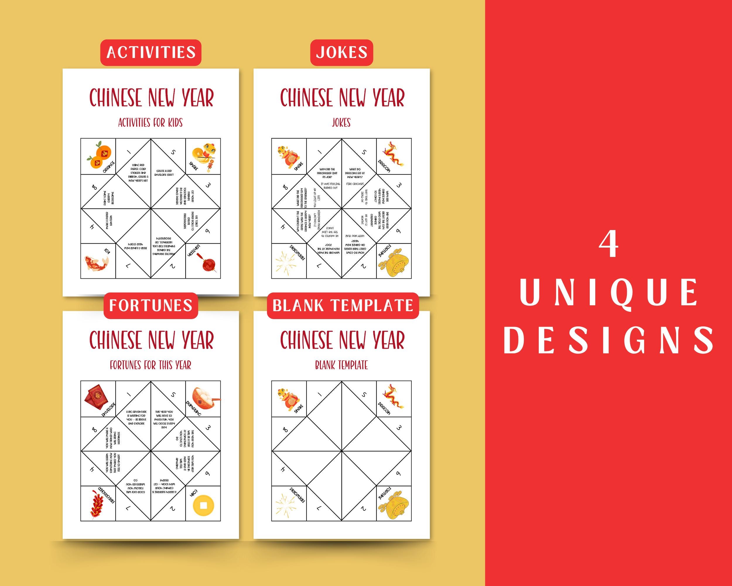 Lunar New Year Cootie Catcher | Chinese Zodiac Family Game (PDF Pattern ...