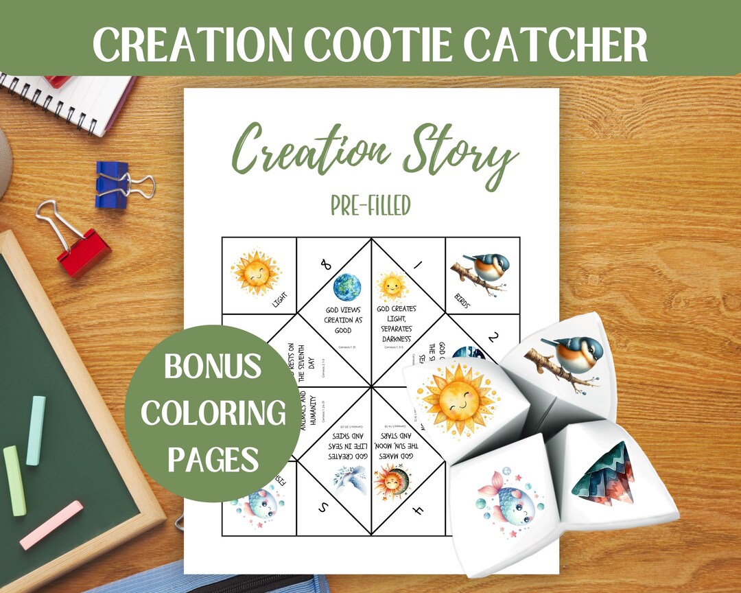 Christian Cootie Catcher | Creation Story Kid's Activity | Sunday ...