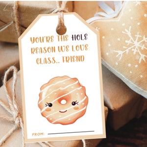 Printable Valentine's Donut Gift Tags, Teacher Appreciation, Classroom ...