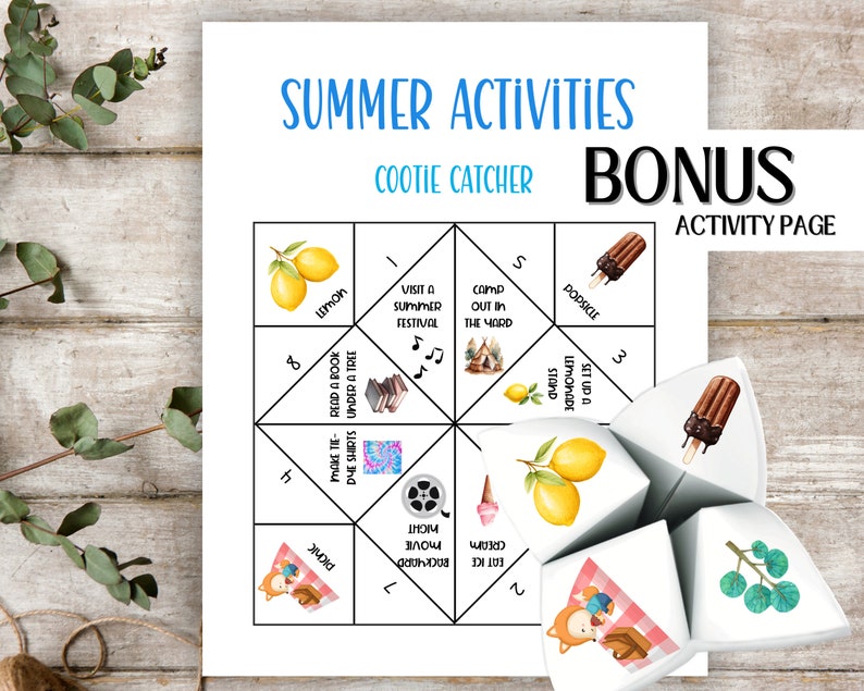 Summer Cootie Catcher: Fun Preschool Activities, Movement and ...