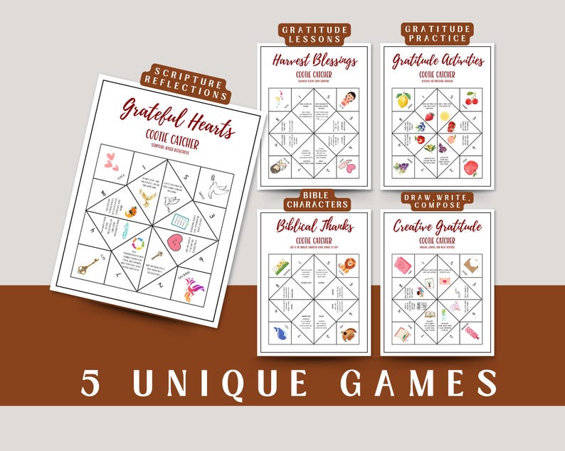 Christian Thanksgiving Cootie Catcher | Thanksgiving Fortune Teller ...